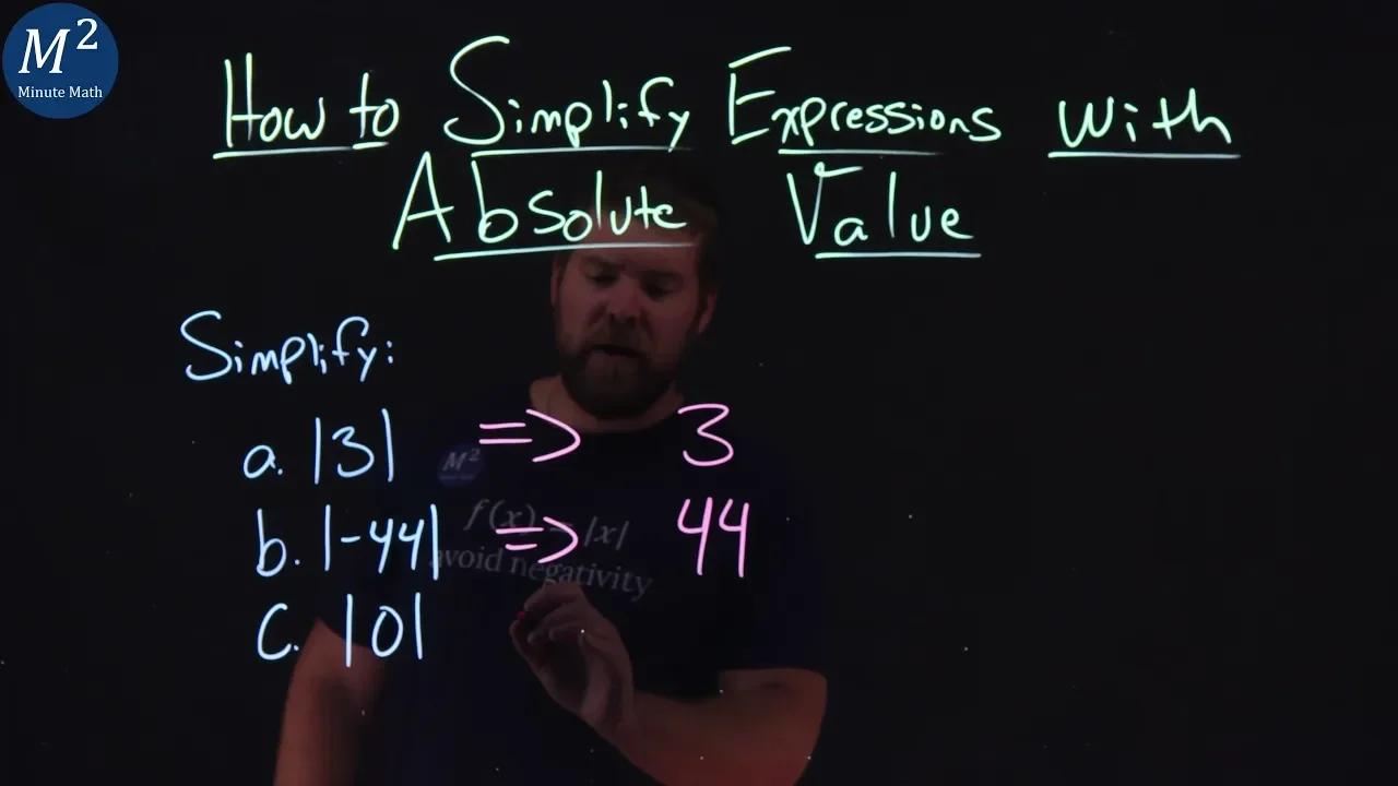 How to Simplify Expressions with Absolute Value | Part 1 of 5 | Minute Math