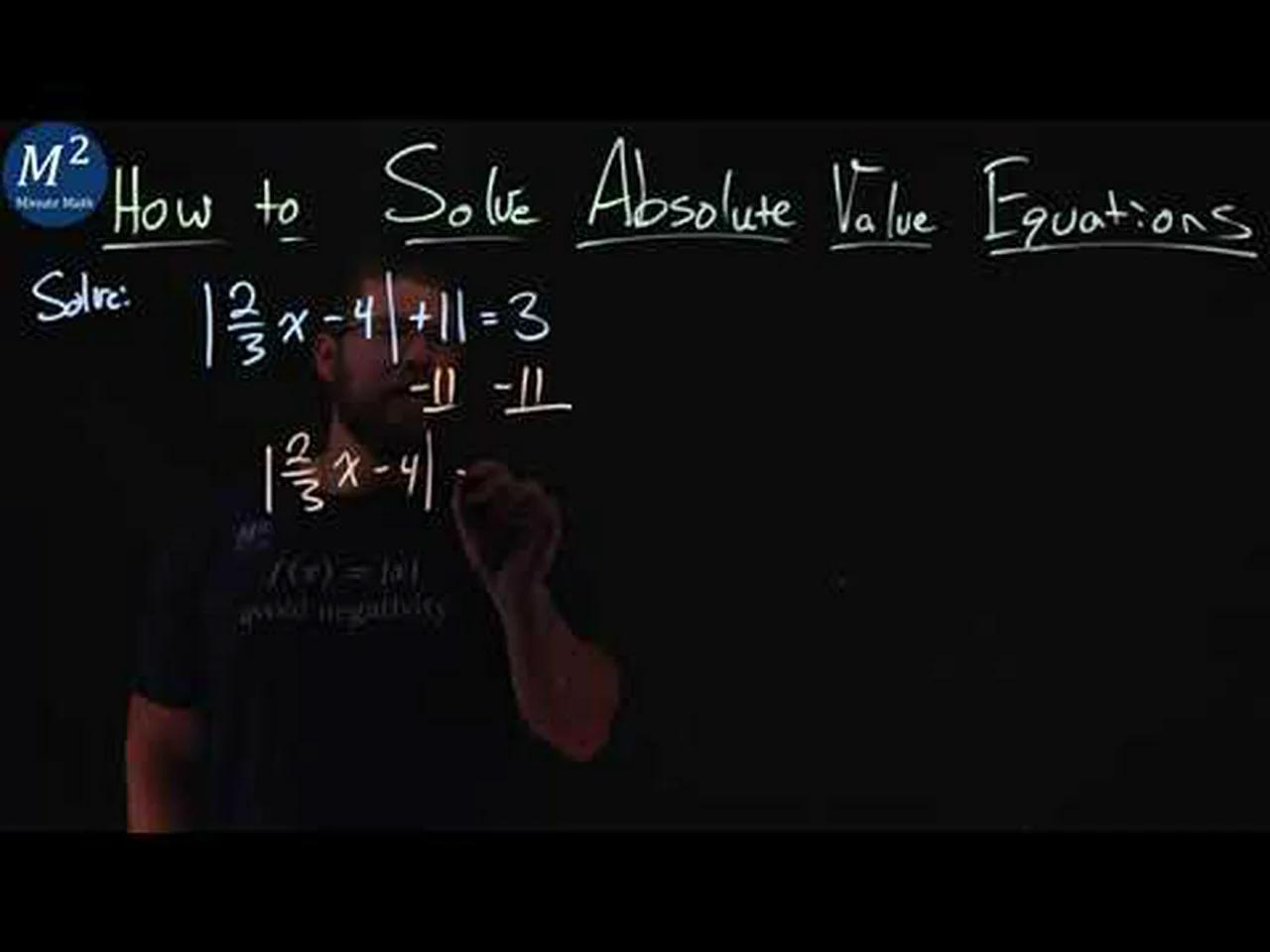 How to Solve Absolute Value Equations (No Solution) | Part 4 of 4 ...