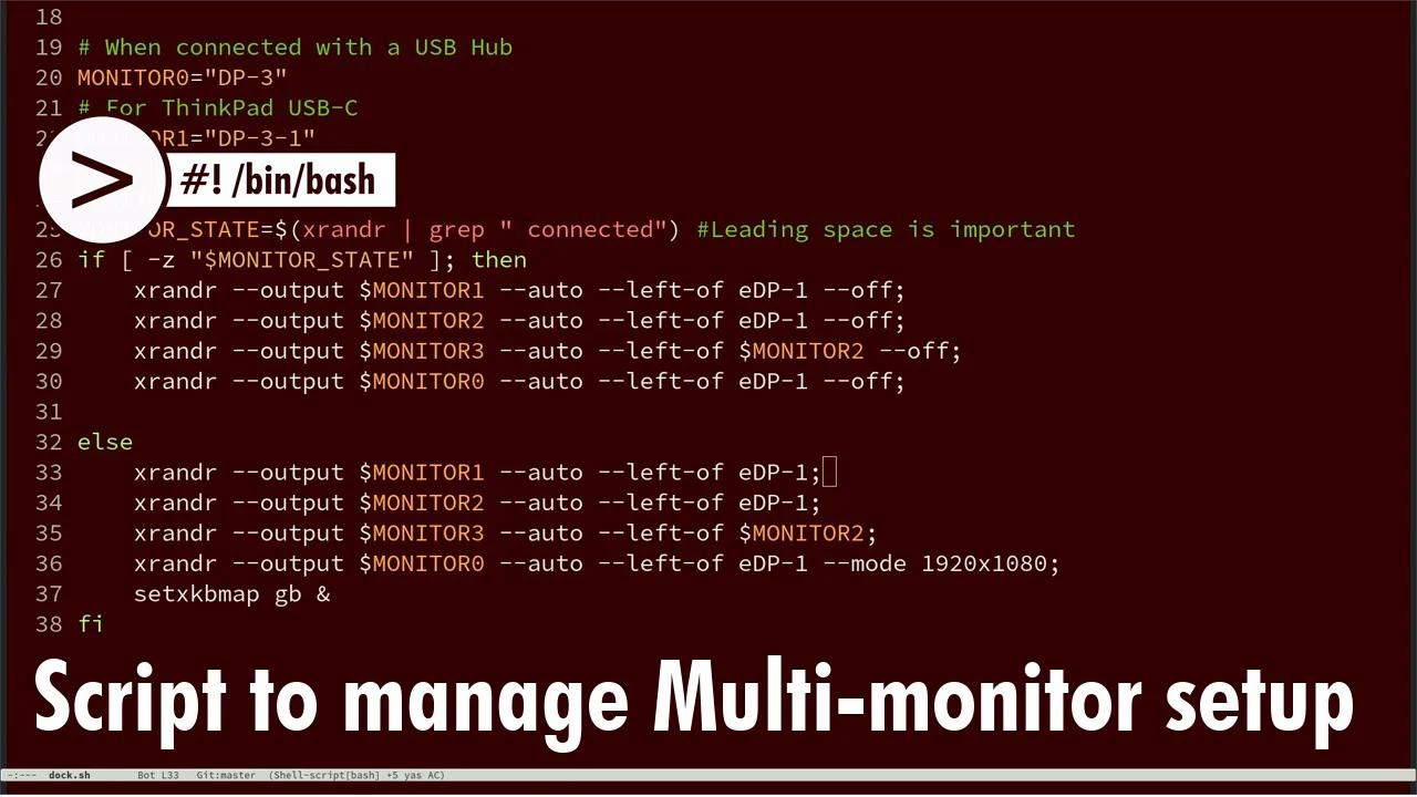 My multi monitor setup using shell script