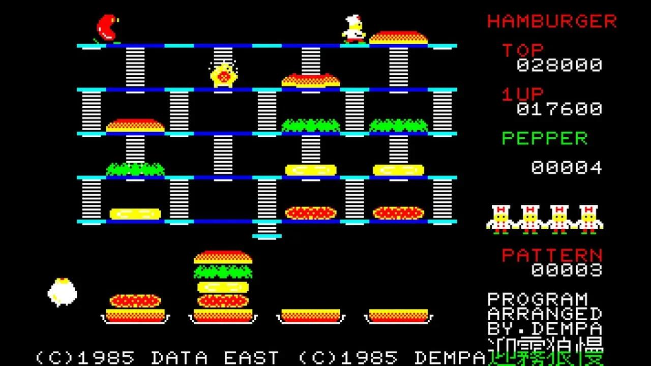 Sharp X1 Game: Hamburger (Burger Time) (1985)