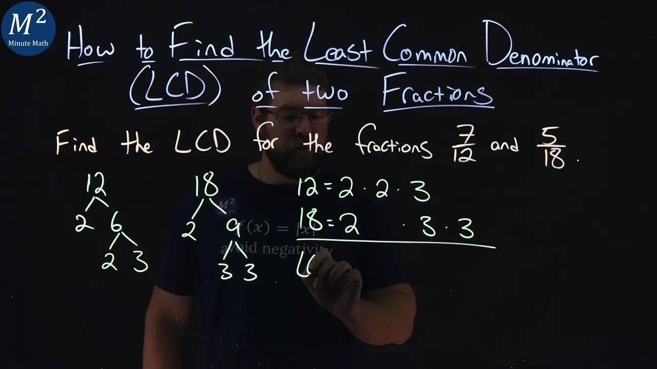 How to Find the Least Common Denominator LCD of Two Fractions | 7/12 ...