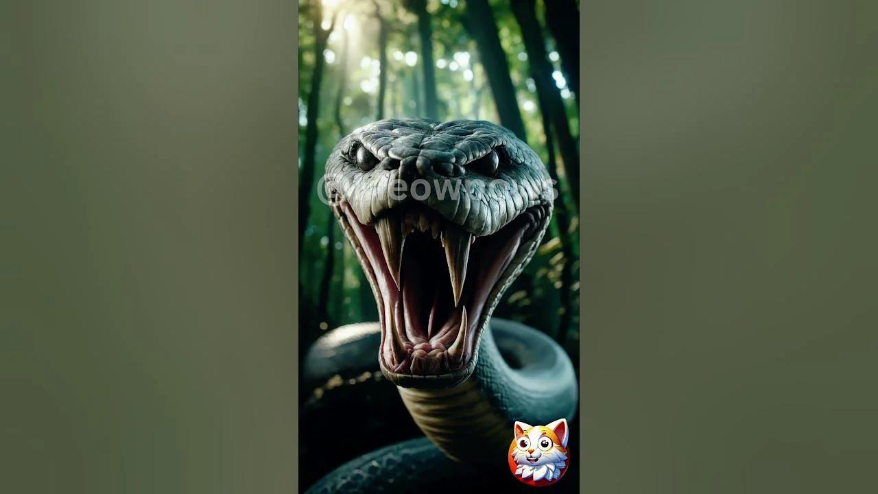 Strong Cat vs Anaconda #kitten #cute #aicat #catlover #cat #bigcat # ...