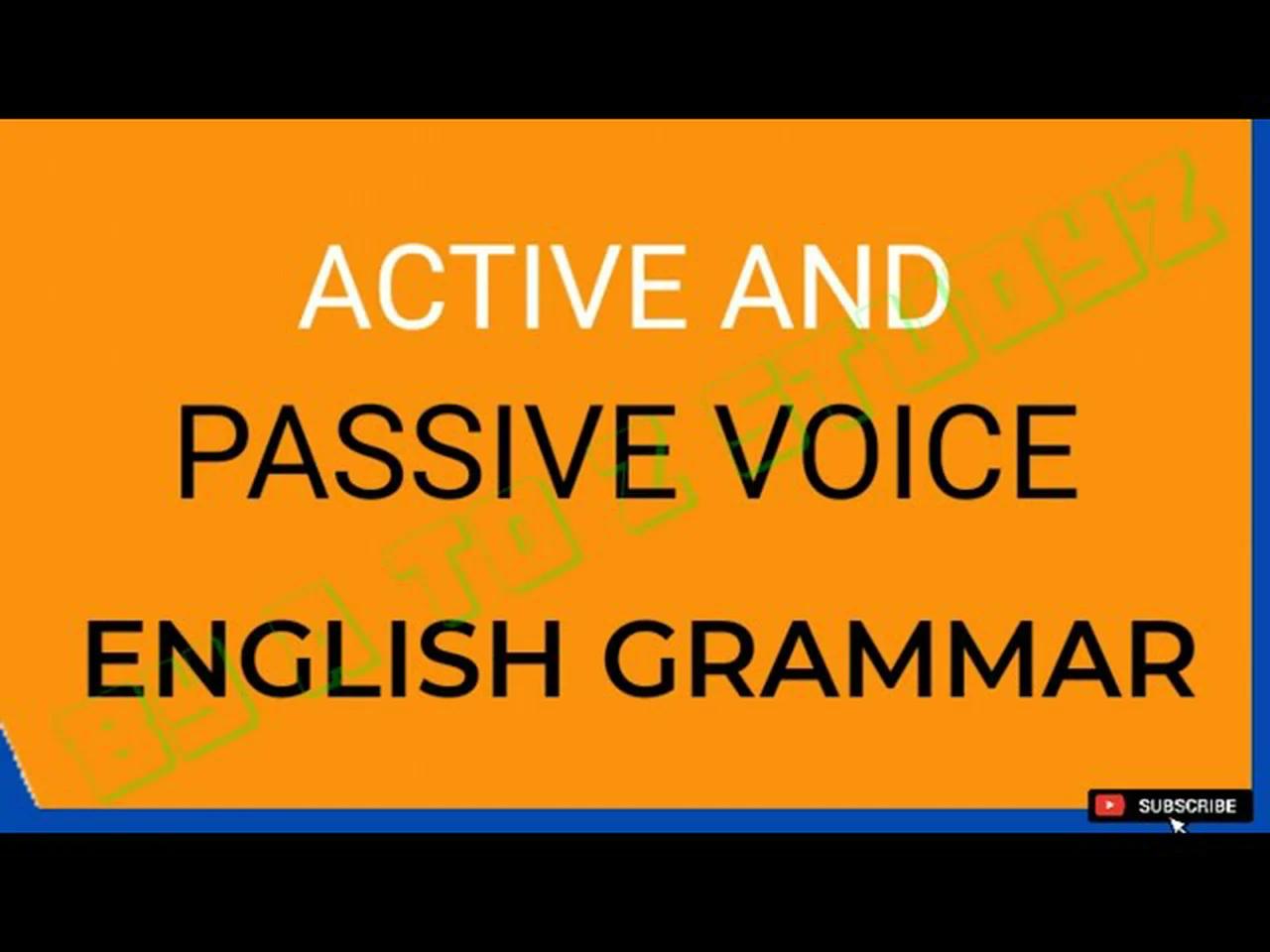 ACTIVE VOICE AND PASSIVE VOICE | TYPES OF VOICE | CLASS 5 ENGLISH ...