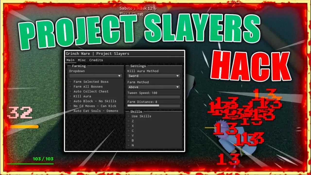 Project Slayers Script Hack GUI 🔼Kill Aura, Auto Muzan Farm, Godmode ...