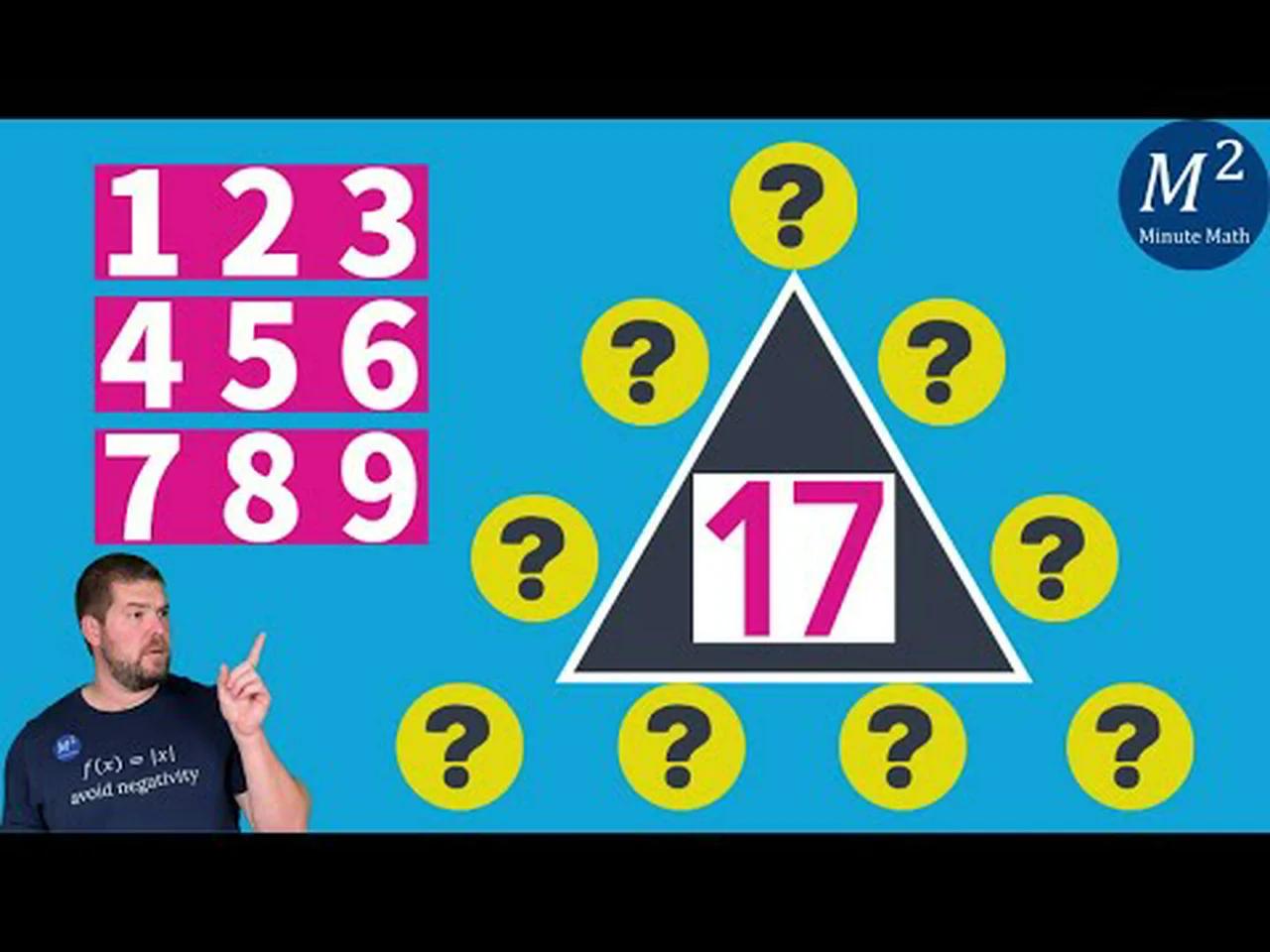 The Magic Triangle Puzzle (Numbers 1-9) with 17 Inside | Minute Math