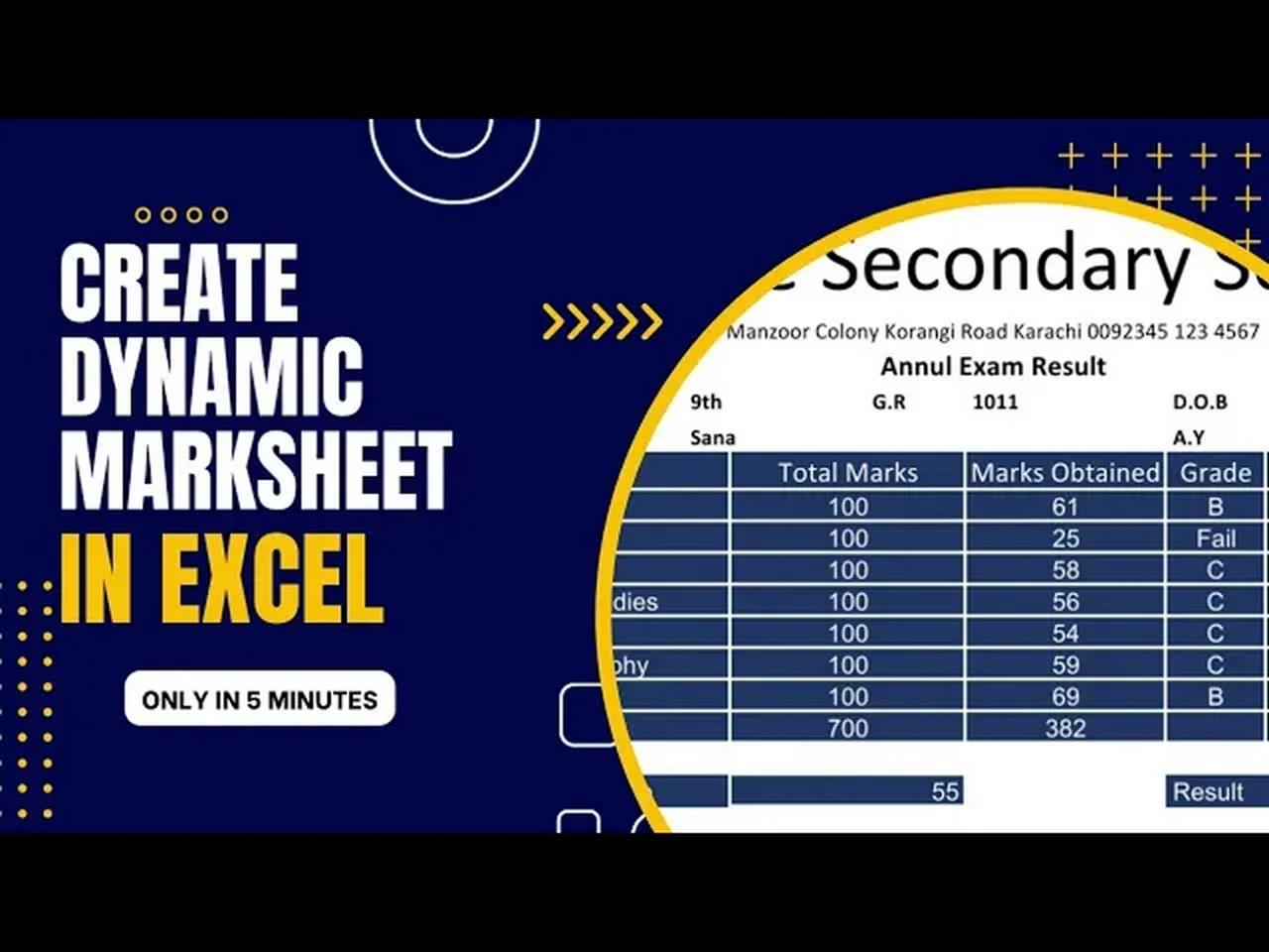 How to create automatic printable marksheet in Excel🔥🔥| Excel Macro | @creativecorner3906