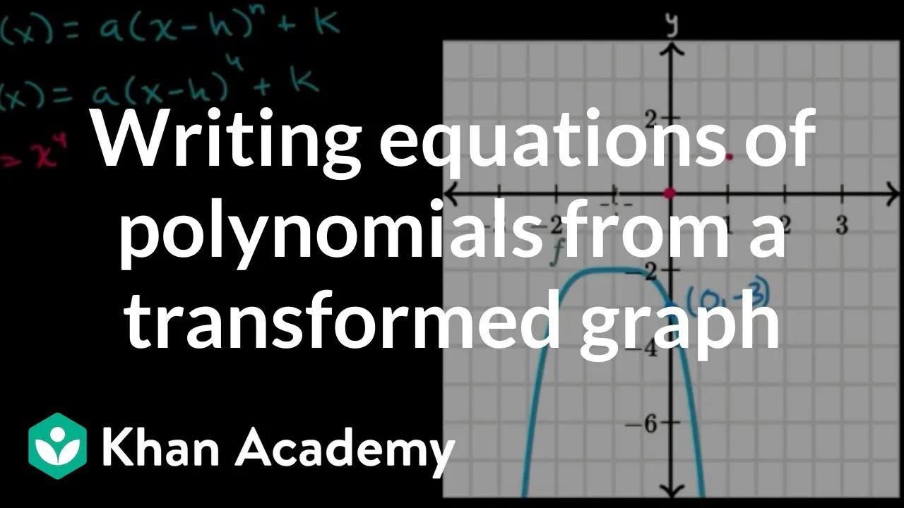 Writing Transformation Form Equations Of Polynomials From A Graph