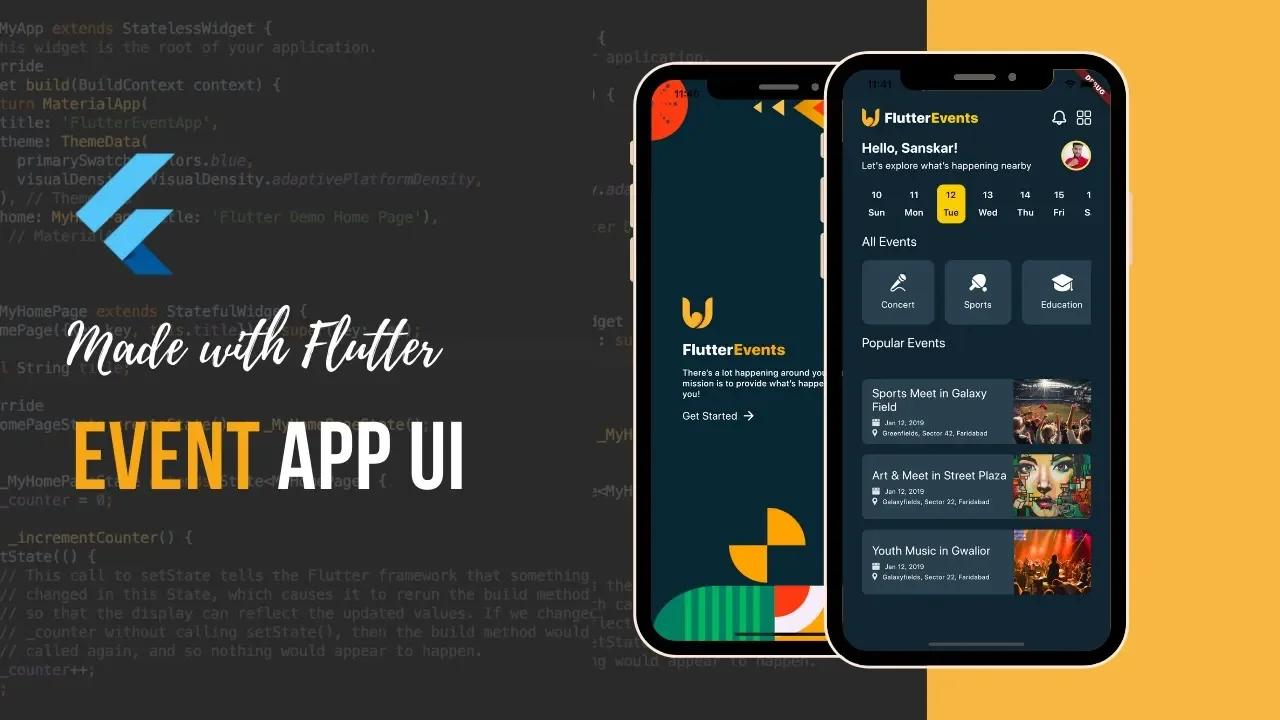 Building A Flutter Event App Ui Design Full Video Stayhome And Code