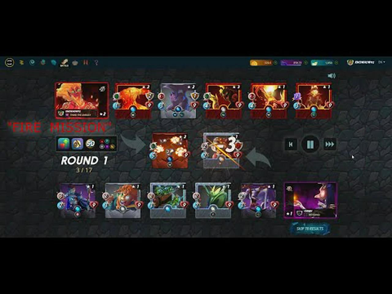 Splinterlands - A "Fire Splinter" Mission (Ranked Gameplay)