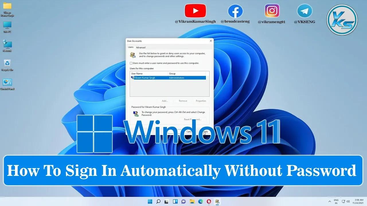 How To Sign Into Windows 11 Automatically Without Password