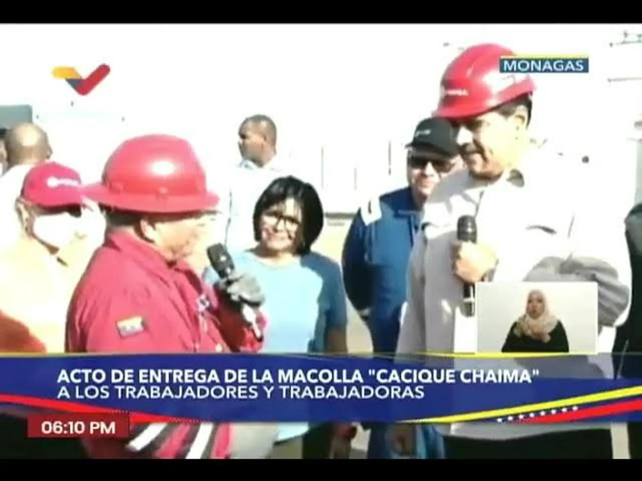 Maduro en entrega de pozos petroleros (macolla Cacique Chaima) para ...