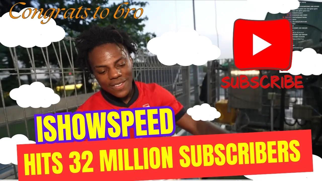 ishowspeed HITS 32 MILLION SUBS EPIC MOMENT 😳🚫 at the end