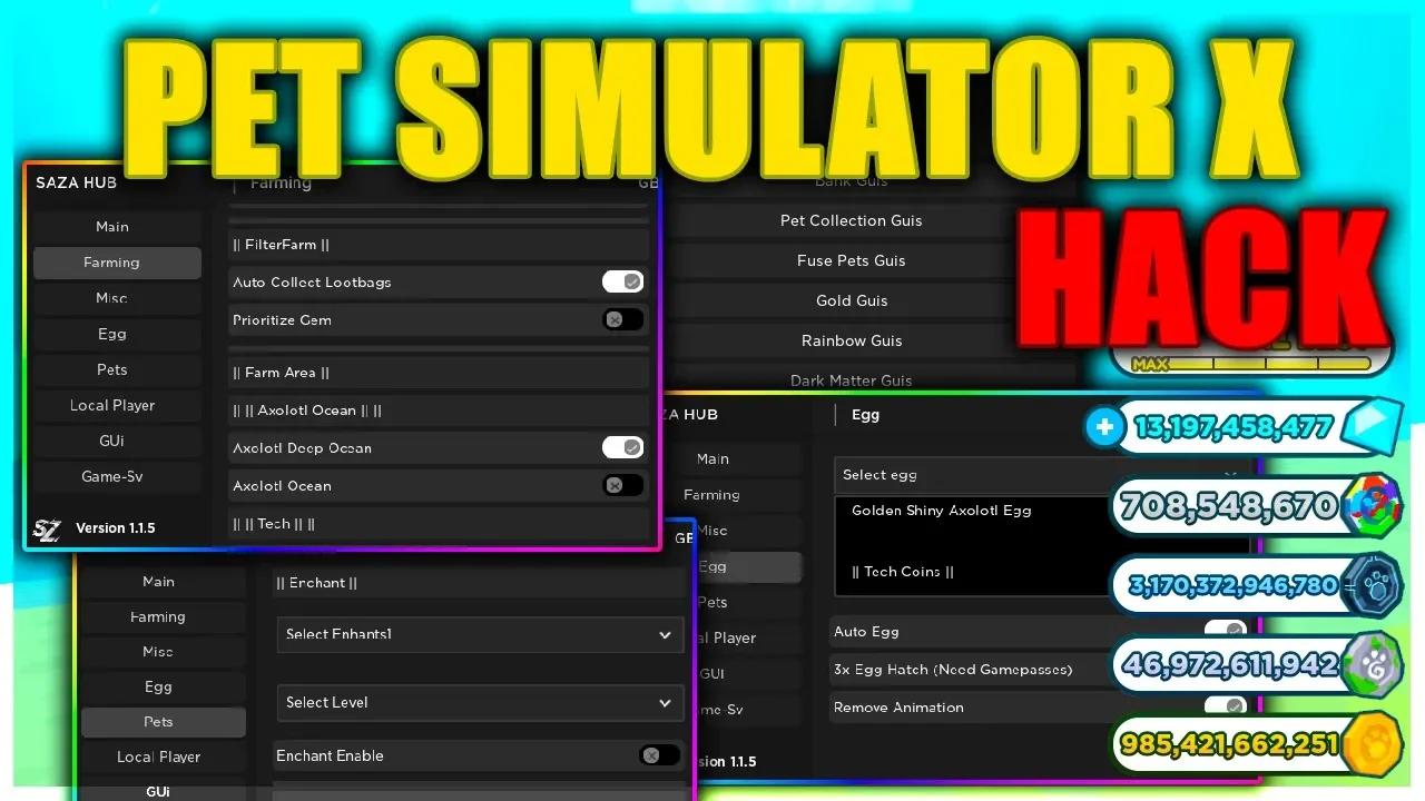 ROBLOX PET SIMULATOR X SCRIPT GUI / HACK | DUPE PETS | AUTO FARM | AUTO ...