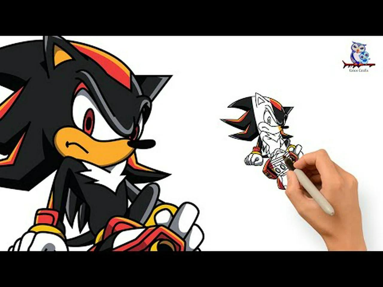 How To Draw Shadow Sonic the Hedgehog - Easy Tutorial