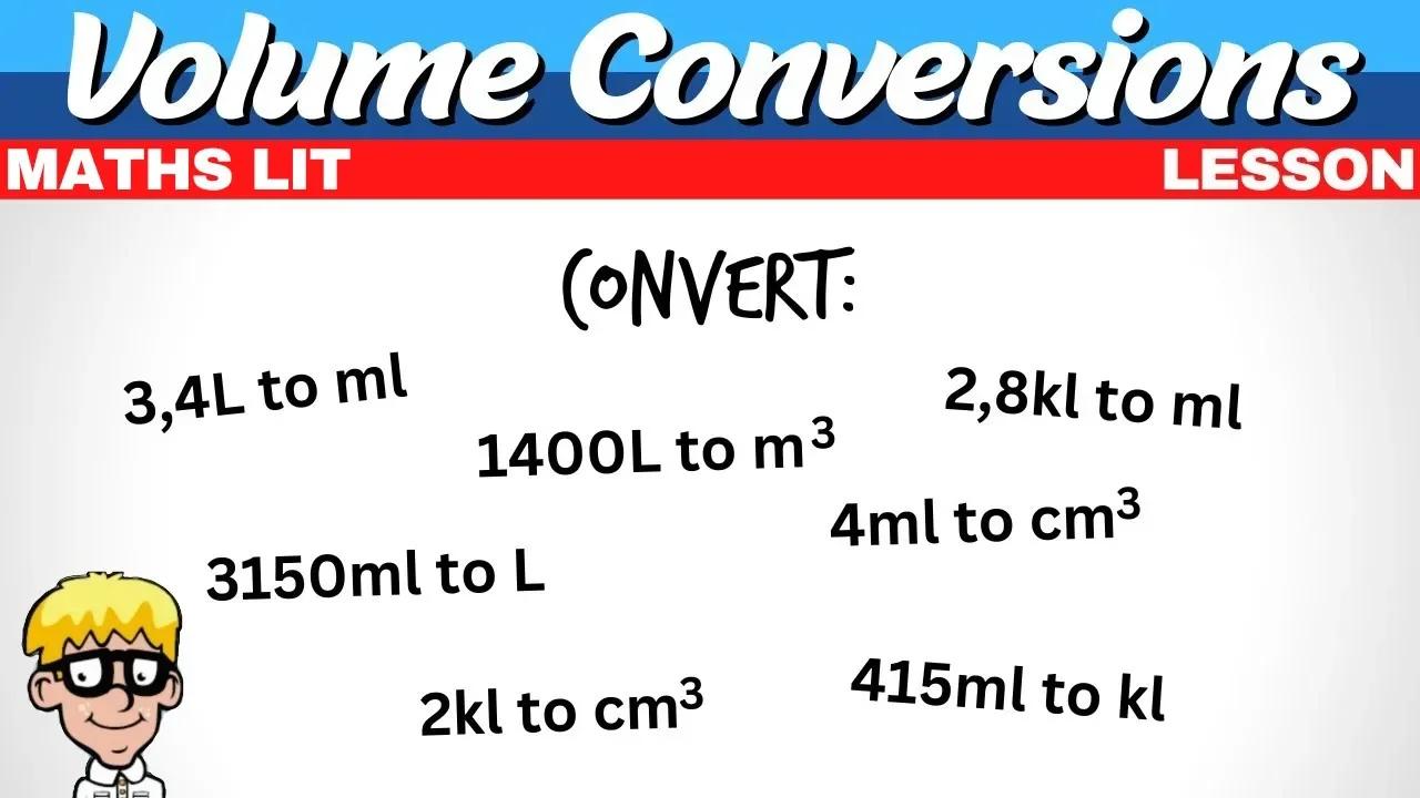Volume Conversions Maths Lit