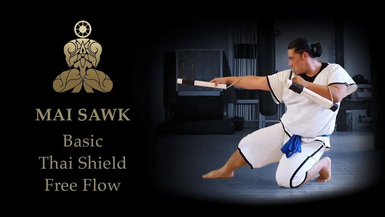 MAI SAWK - Basic Thai Shield Free Flow (weapon handling techniques, the ...
