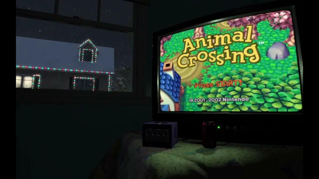 you open animal crossing for the first time on a cozy christmas 2002 night