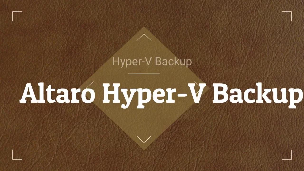 How to Take backups of Hyper-V VMs - A Step by Step Guide - Altaro ... How to Take backups of Hyper-V VMs - A Step by Step Guide - Altaro ...
