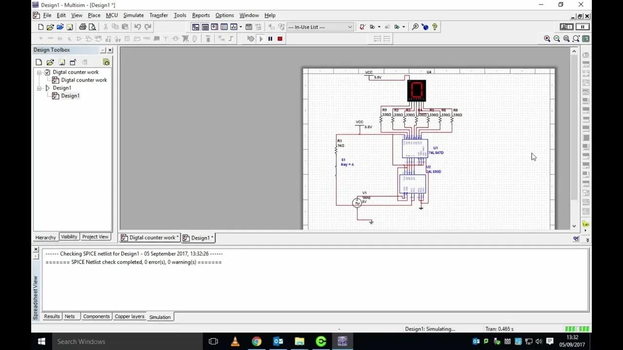 Building A Digital Synchronous Counter 0 To 9 Count Up Using Multisim Software
