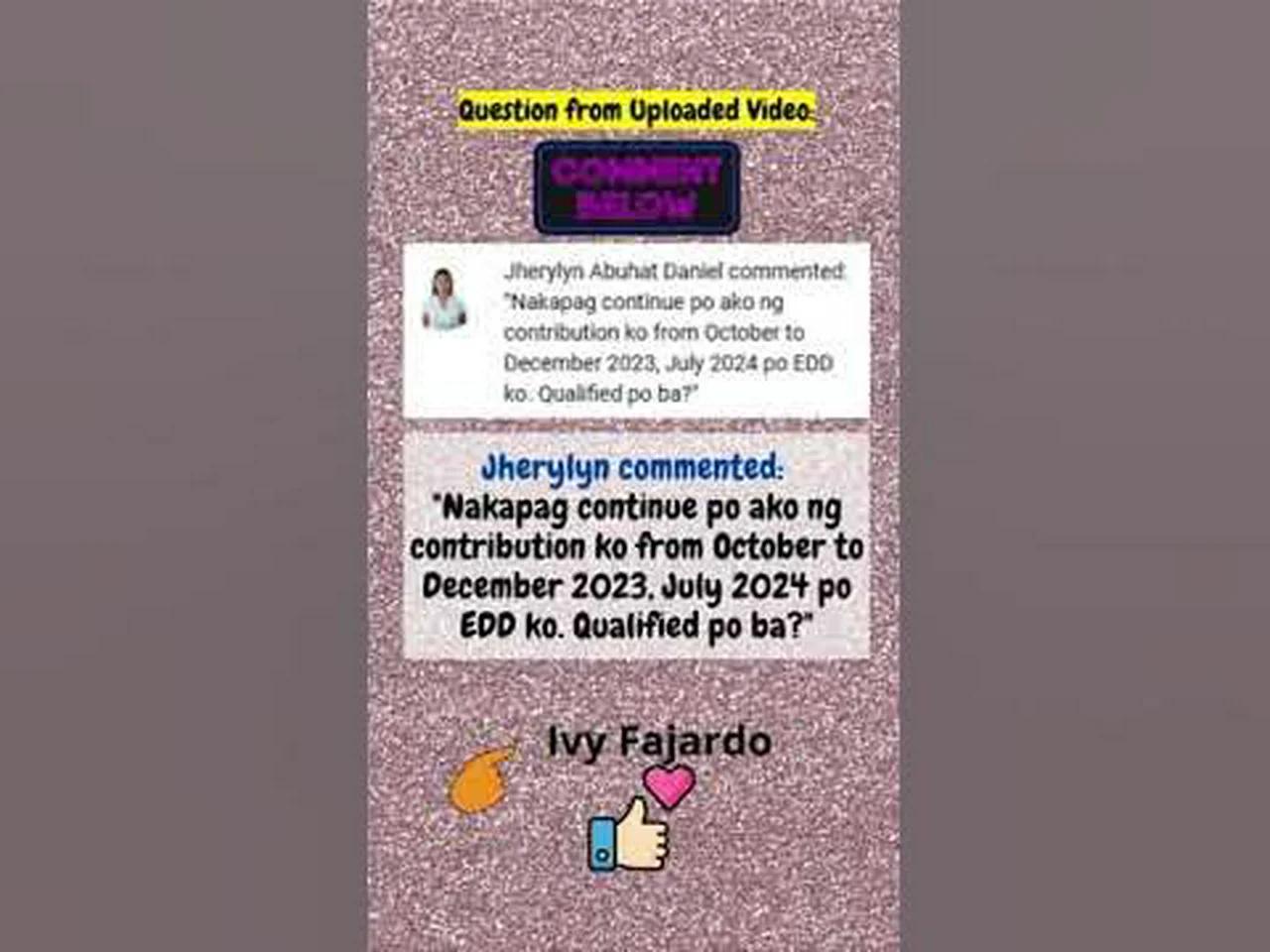 SSS | JULY 2024 ang EDD | pasok ba ang hulog na October - December 2023 ...