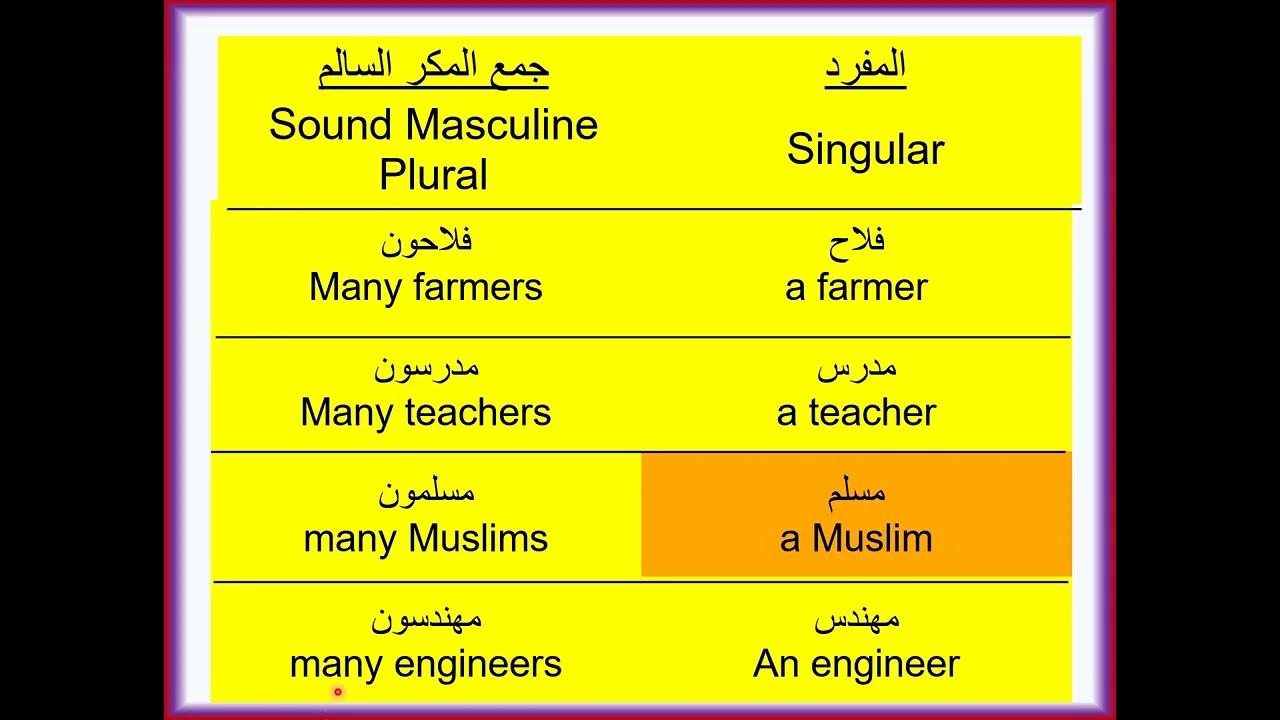Plural Nouns In Arabic Language | Arabic Nouns Plural | الجمع فى الأسماء