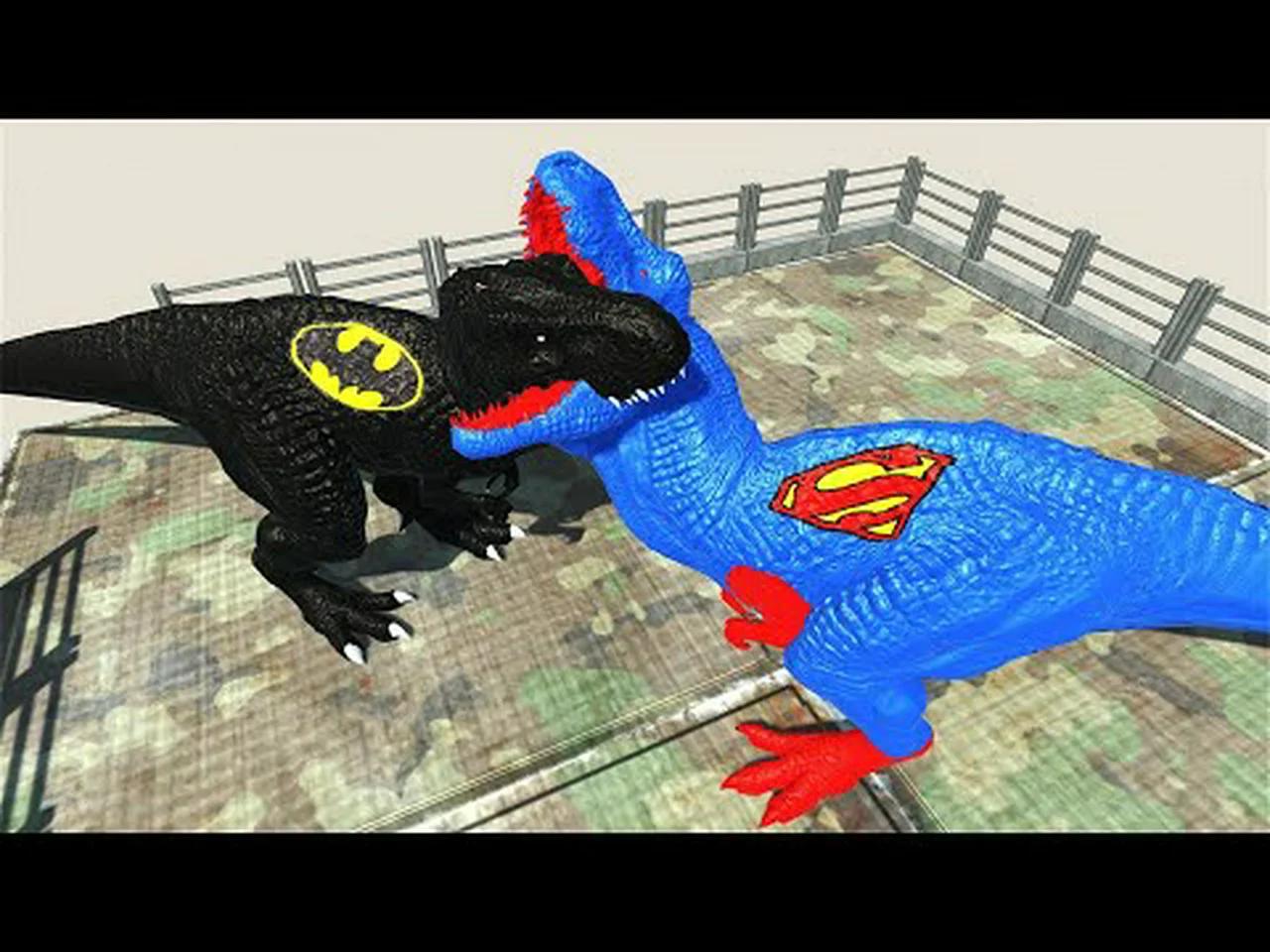 SUPERMAN T-REX DEATH FALL - Animal Revolt Battle Simulator