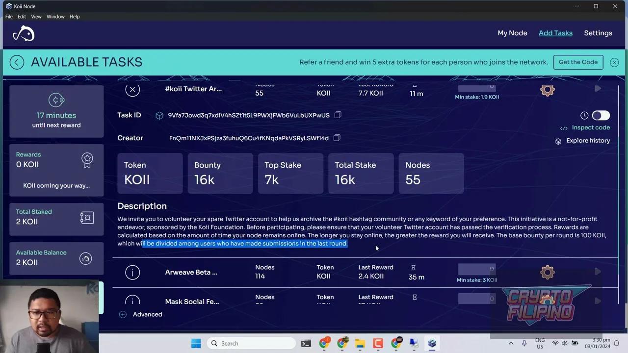 EPISODE 9 - KOII NETWORK NODE short version (Crypto Node Series)