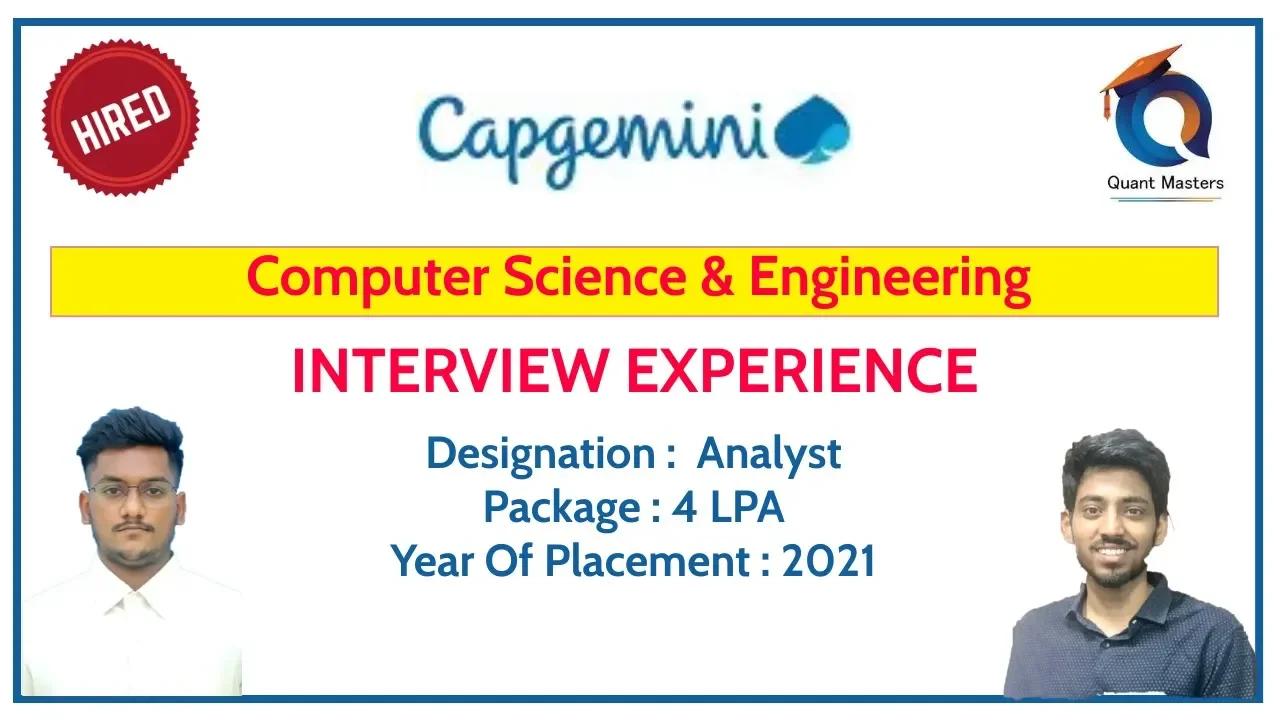 Capgemini Interview Experience | Analyst | 4 LPA