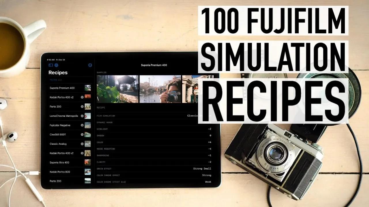 Access Over 100 Fuji Film Simulation Recipes with this App