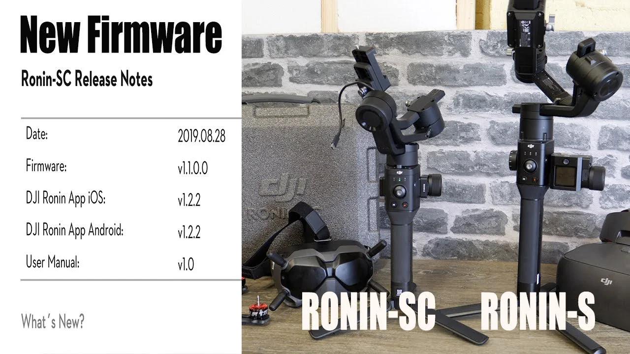 DJI Ronin SC & S New Firmware Overview $ App - Commander Support ...