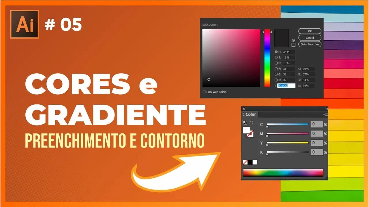 Como usar cor de preenchimento de contorno e gradiente no Illustrator