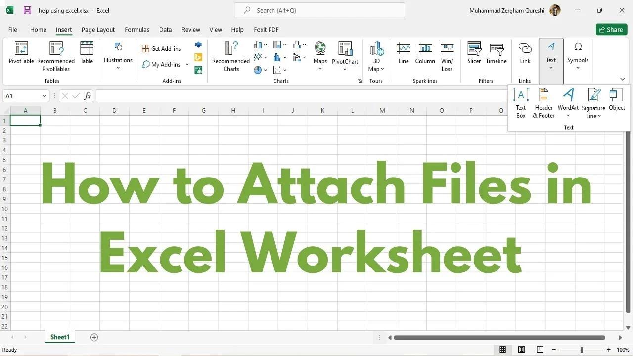 How to attach files in Microsoft Excel worksheet I Urdu & Hindi