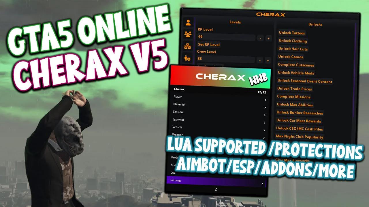 CHERAX V5 Mod Menu (Paid) GTA 5 1.67 Undetected | LUA & SHV & ADDONS ...