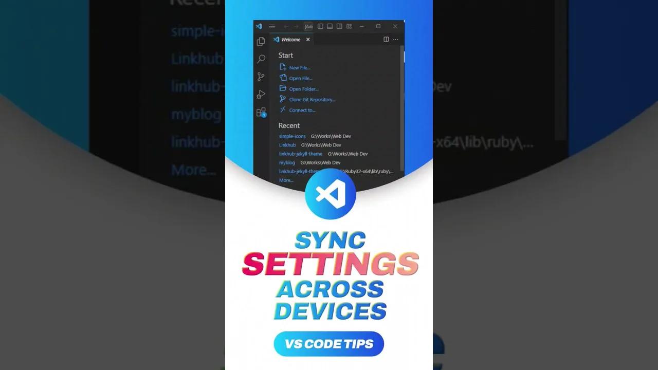 Synchronize Visual Studio Code settings #shorts #vscode #techtips