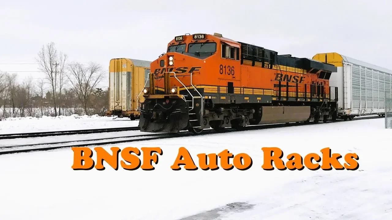 BNSF Empty Auto Racks Rolling through the BNSF Rail Yard