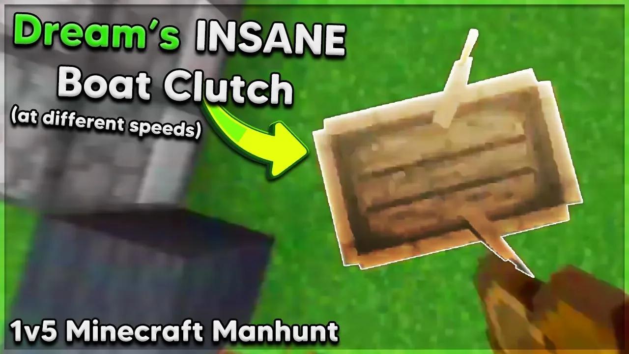 Dream's INSANE Boat Clutch At Different Speed's | Minecraft Manhunt 1v5