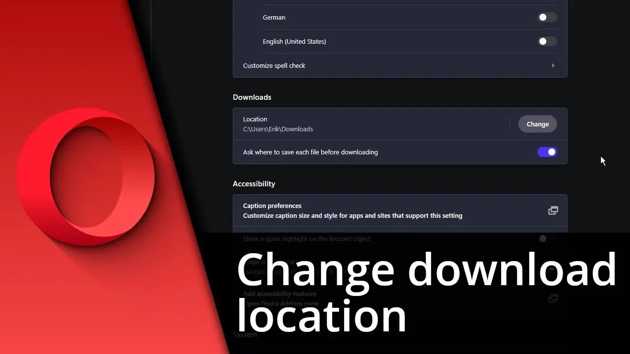 How to change download location in Opera Tutorial