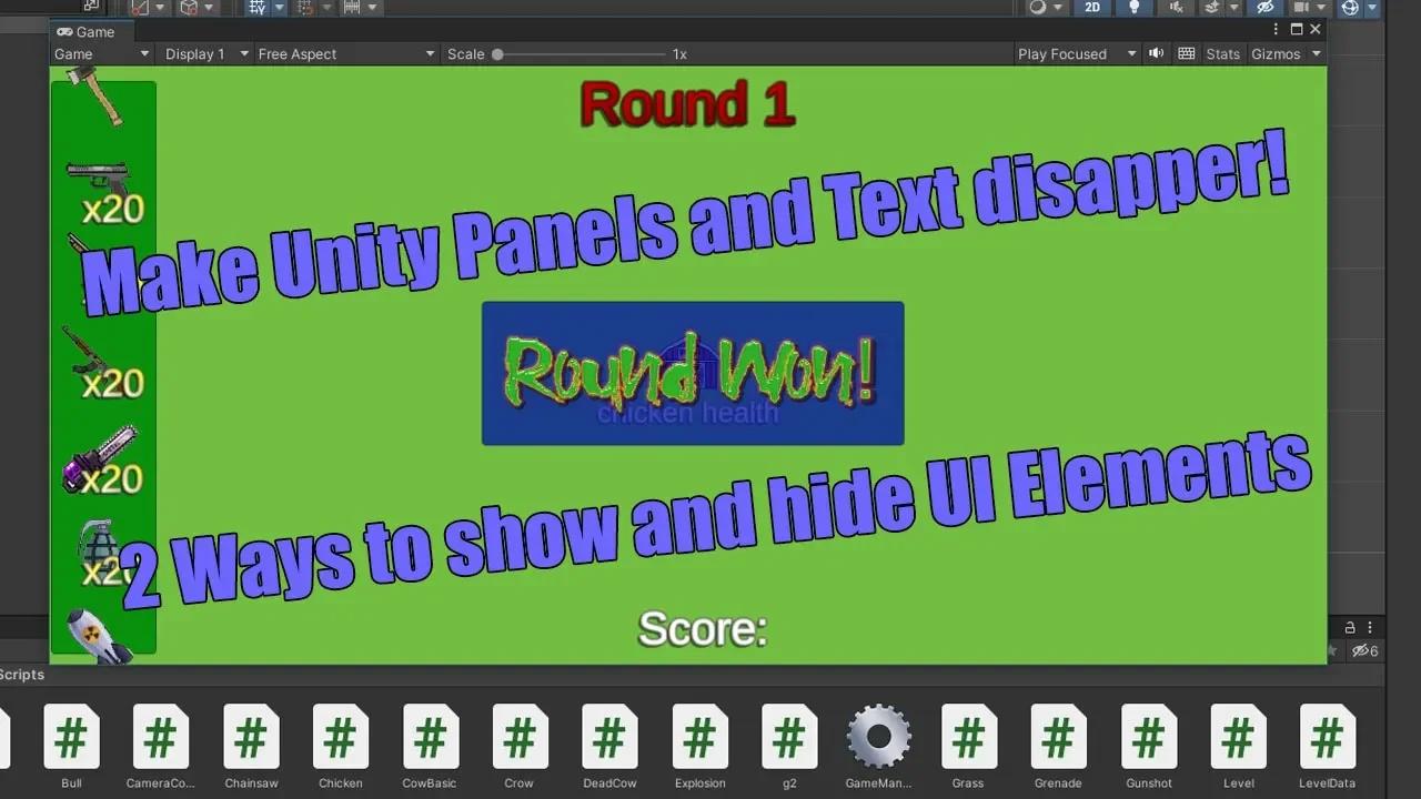 Unity Game Programming Making Ui Elements Appear And Disappear