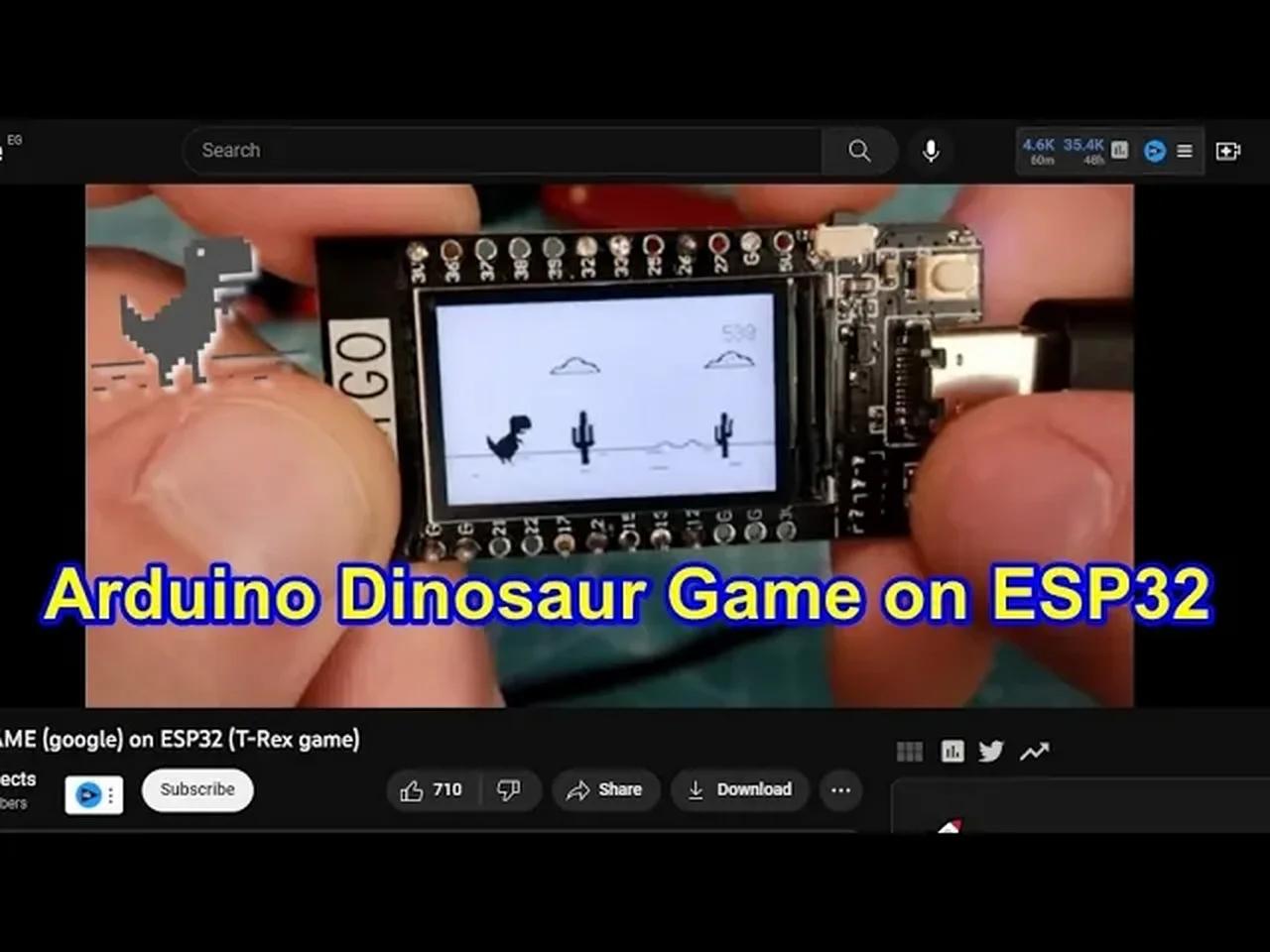 #Arduino Dinosaur #Game on ESP32 #1000ArduinoDinosaur #009 #AeroArduino