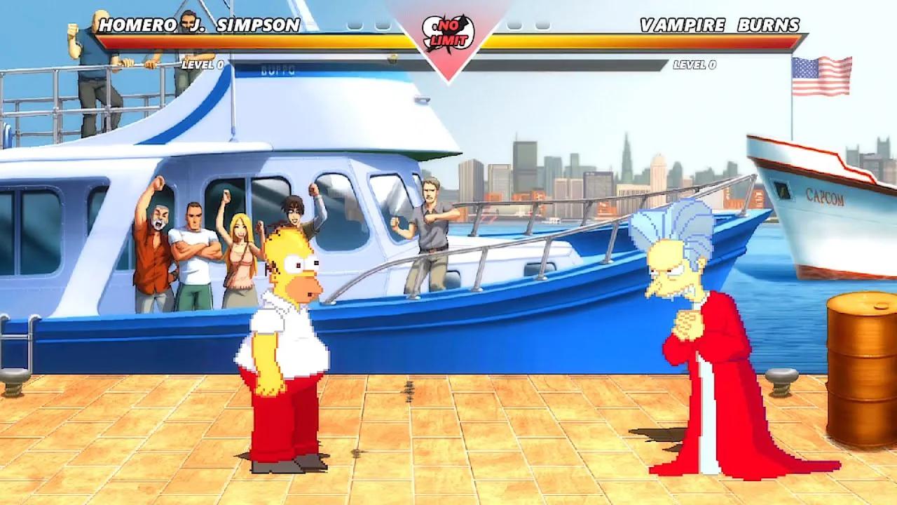 HOMER SIMPSON VS VAMPIRE BURNS LUTA ÉPICA INSANA DE MUGEN!