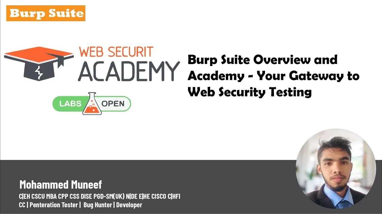Burp Suite Overview and Academy - Your Gateway to Web Security Testing