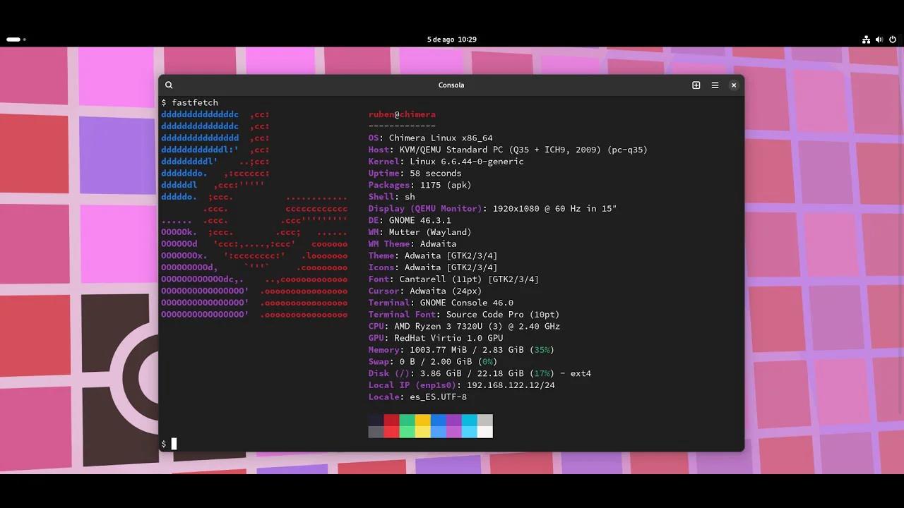 Chimera Linux instalación y primeros pasos.
