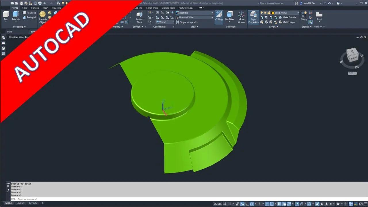 From Drawing to Model - Autocad 2020 Training - Surfaces