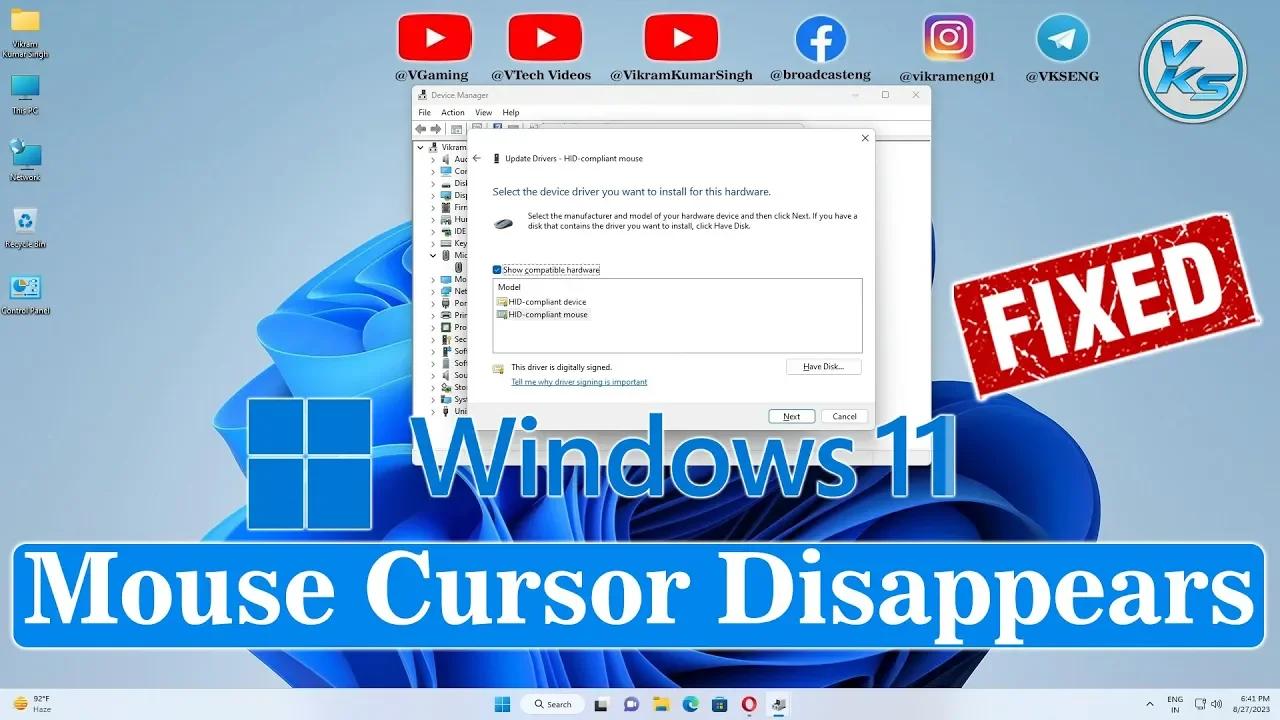 How To Fix Mouse Cursor Disappears in Windows 11 Laptop/Desktop