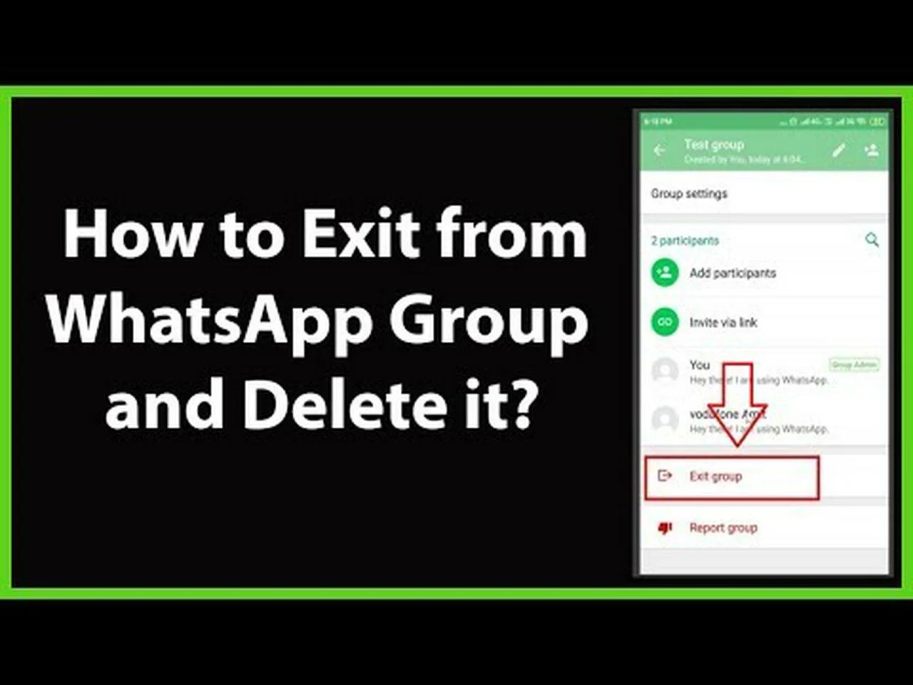 How to Exit from WhatsApp Group and Delete it (Android)?