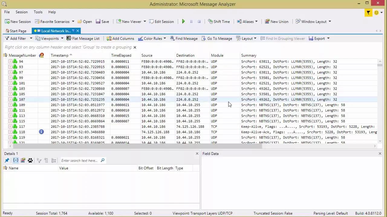 Identifying Services With Microsoft Message Analyzer