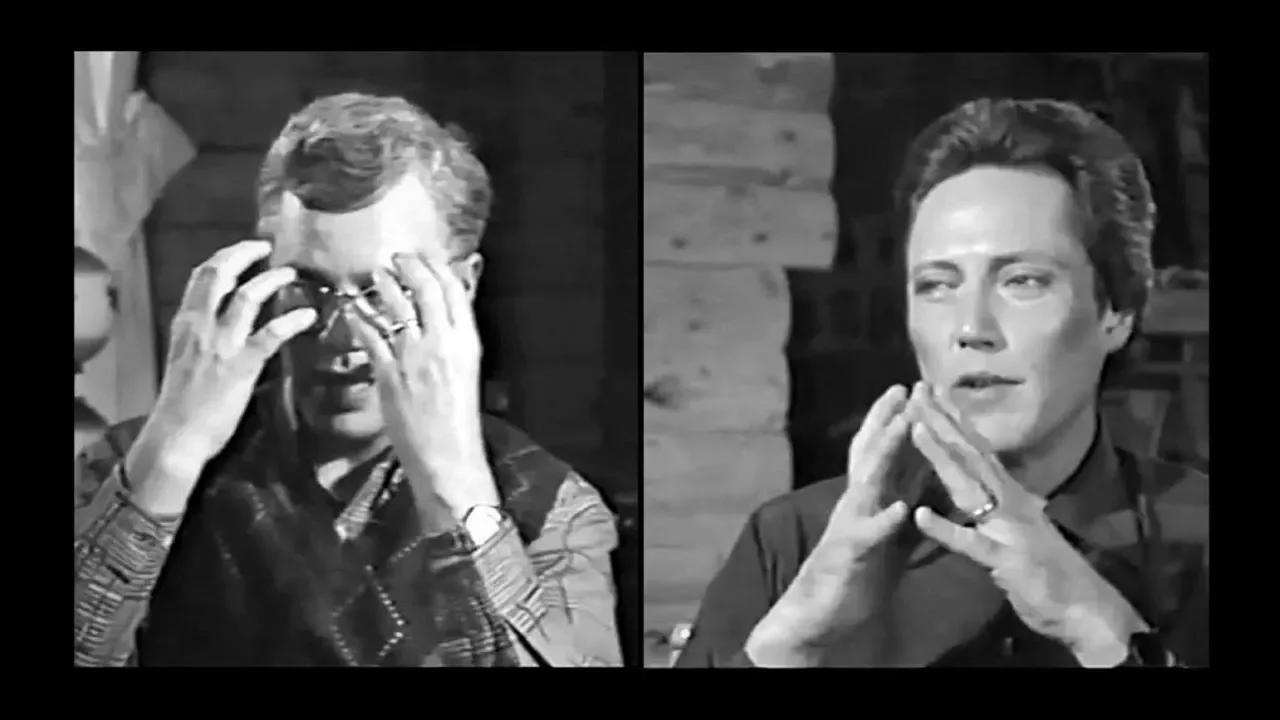 Alien contactee Whitley Strieber and actor Christopher Walken behind ...