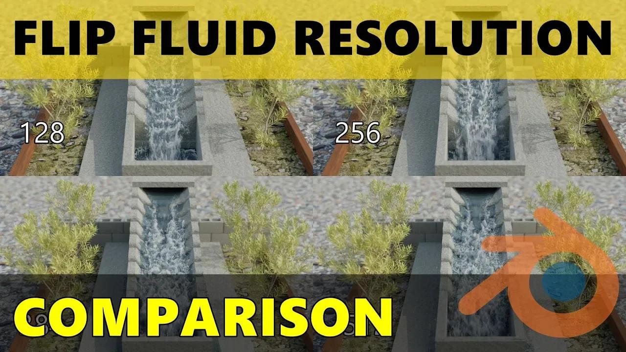 Flip Fluid Resolution Comparison 1 Million Foam Particles - Blender
