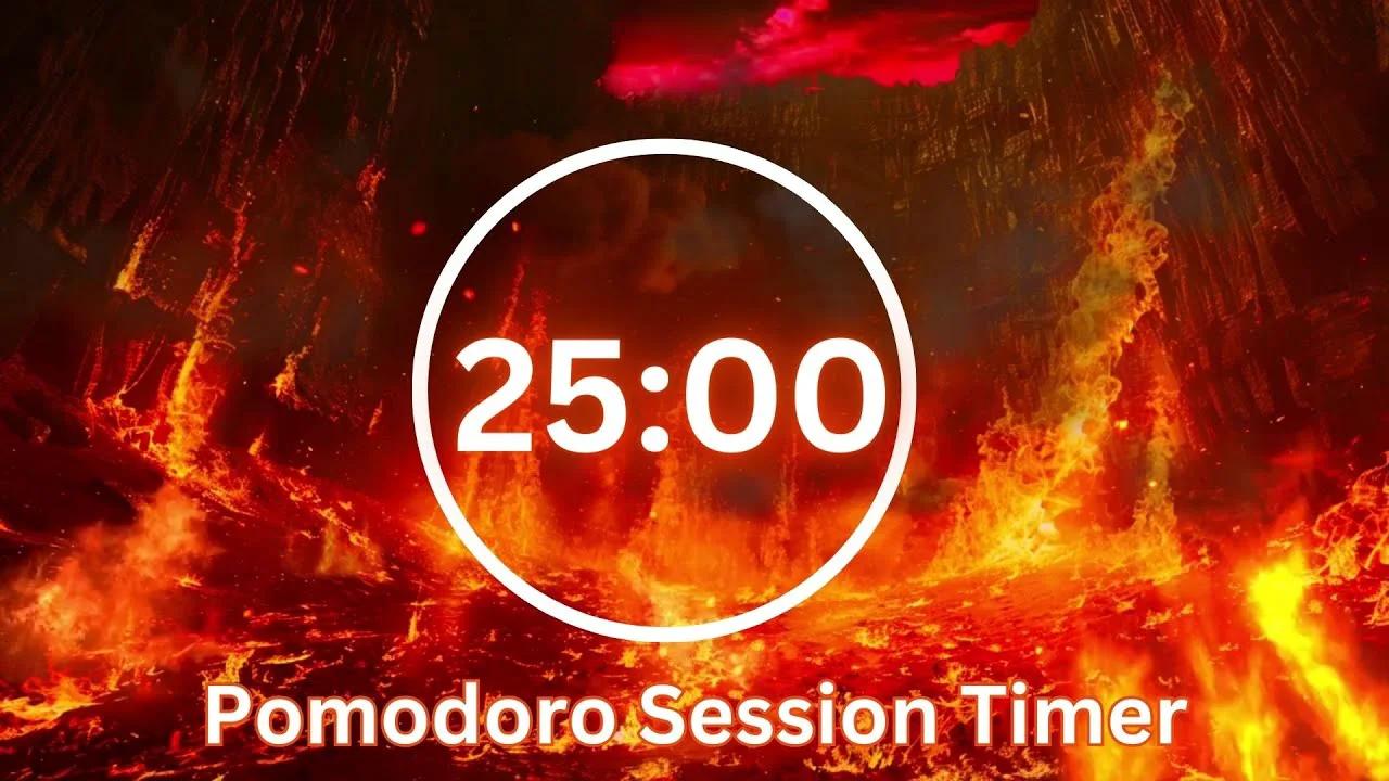POMODORO TIMER 🔥💀 - 25 Minute Timer - Study Technique - 🔥Hell Ambience🔥 ...