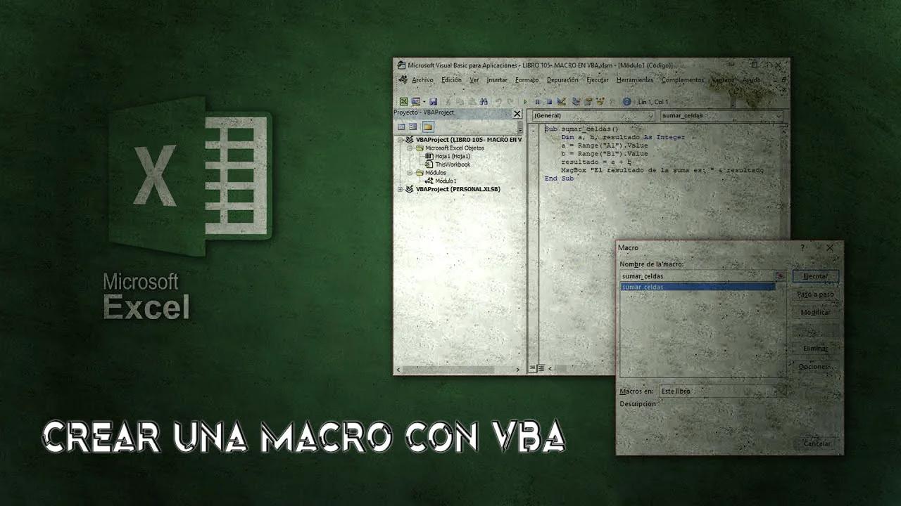 Crear una macro con VBA en Excel
